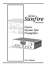 Uživatelské příručky Sunfire Classic Vacuum Tube Preamplifier