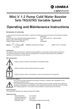 Uživatelské příručky Xylem O&M Mini V Series Variable Speed