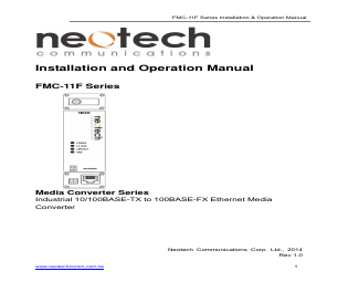 Uživatelské příručky Neotech Communications FMC-11F