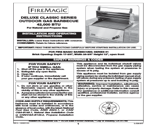 Uživatelské příručky Fire Magic Deluxe Classic Series 42,000 BTU